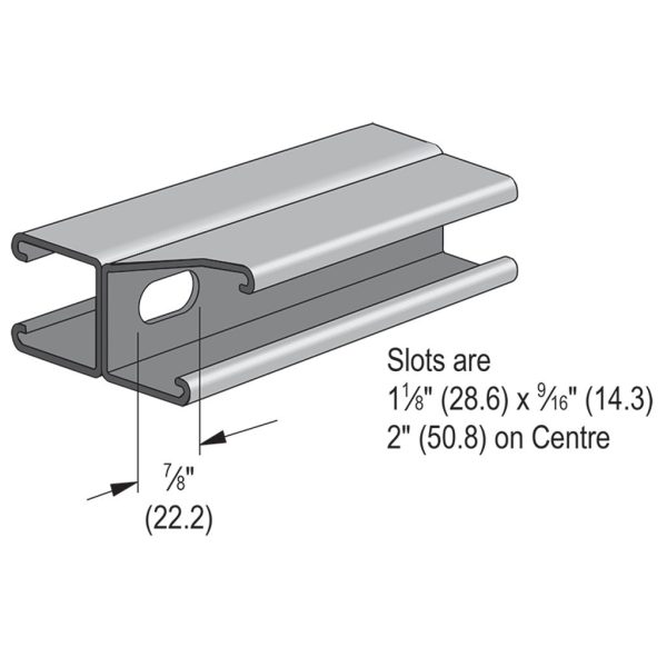 CH1001T - 3-1/4" x 1-5/8" 12 Gauge Back-to-Back Channel with Slots ...